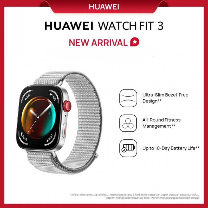 Jual Huawei Watch Fit 3 Smartwatch | Ultra-Slim Bezel-Free Design ...