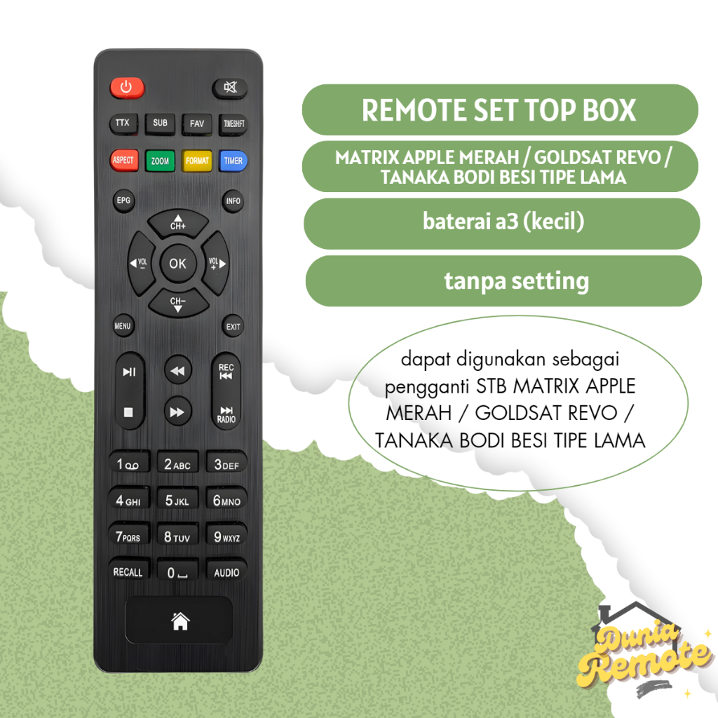 Jual Remot Remote Stb Matrix Apple Merah / GOLDSAT REVO -ERZA RC-120 ...
