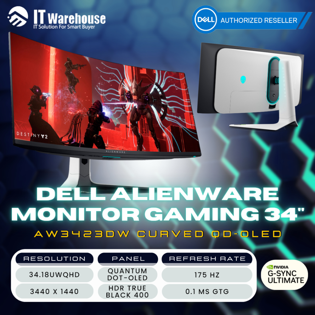 Jual Monitor Gaming Dell Alienware 34" Curved QD-OLED (AW3423DW) - GARANSI RESMI DELL INDONESIA ...