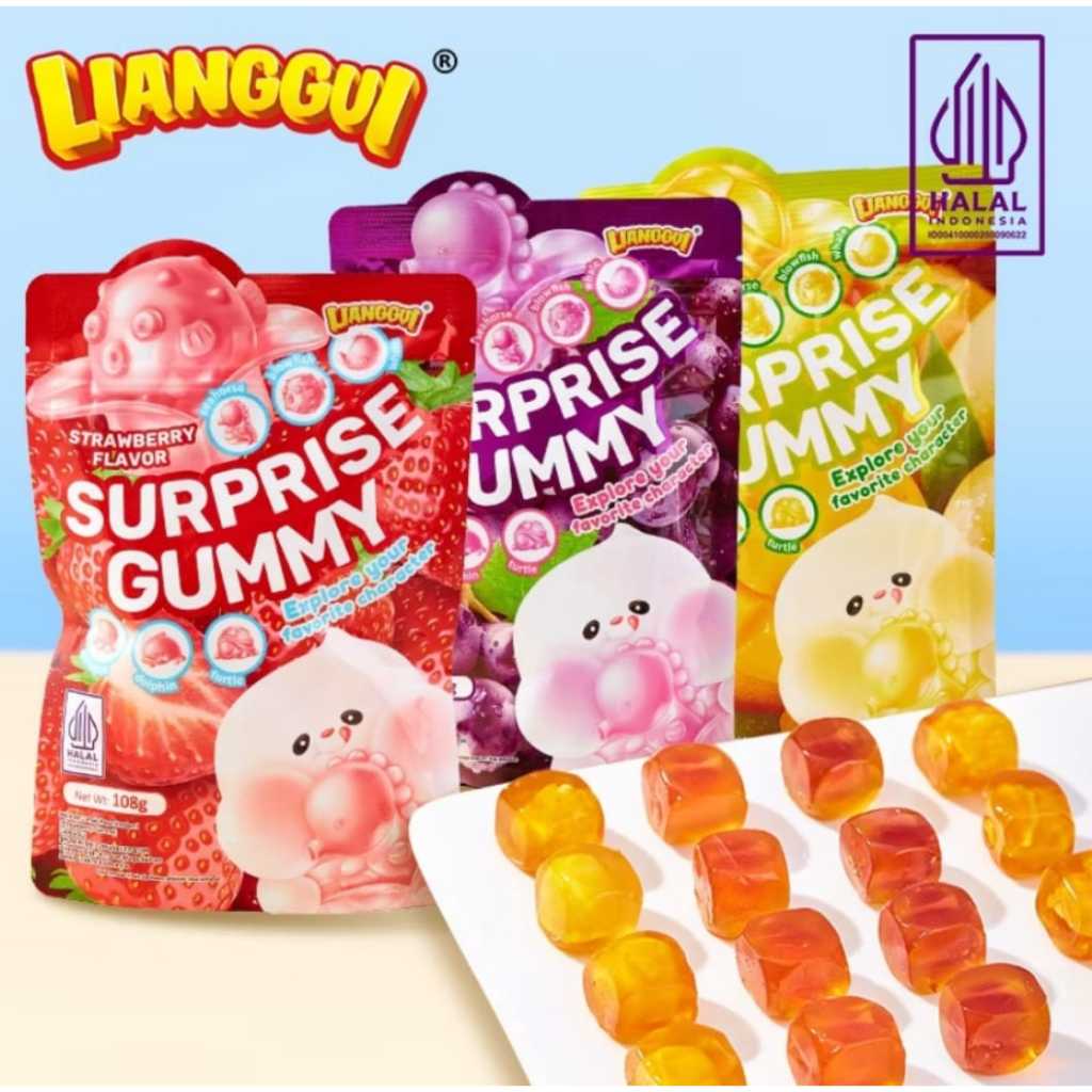 Jual Lianggui Permen Buah Jelly Kupas Surprise Gummy Rasa Buah Anggur ...
