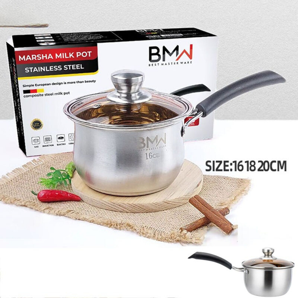Jual Panci Anti Lengket Panci Susu Tutup Kaca Panci Susu Stainless ...
