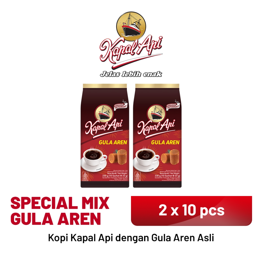 Jual KAPAL API Special Mix Gula Aren 2 Pack (10 x 23 gr) | Shopee Indonesia