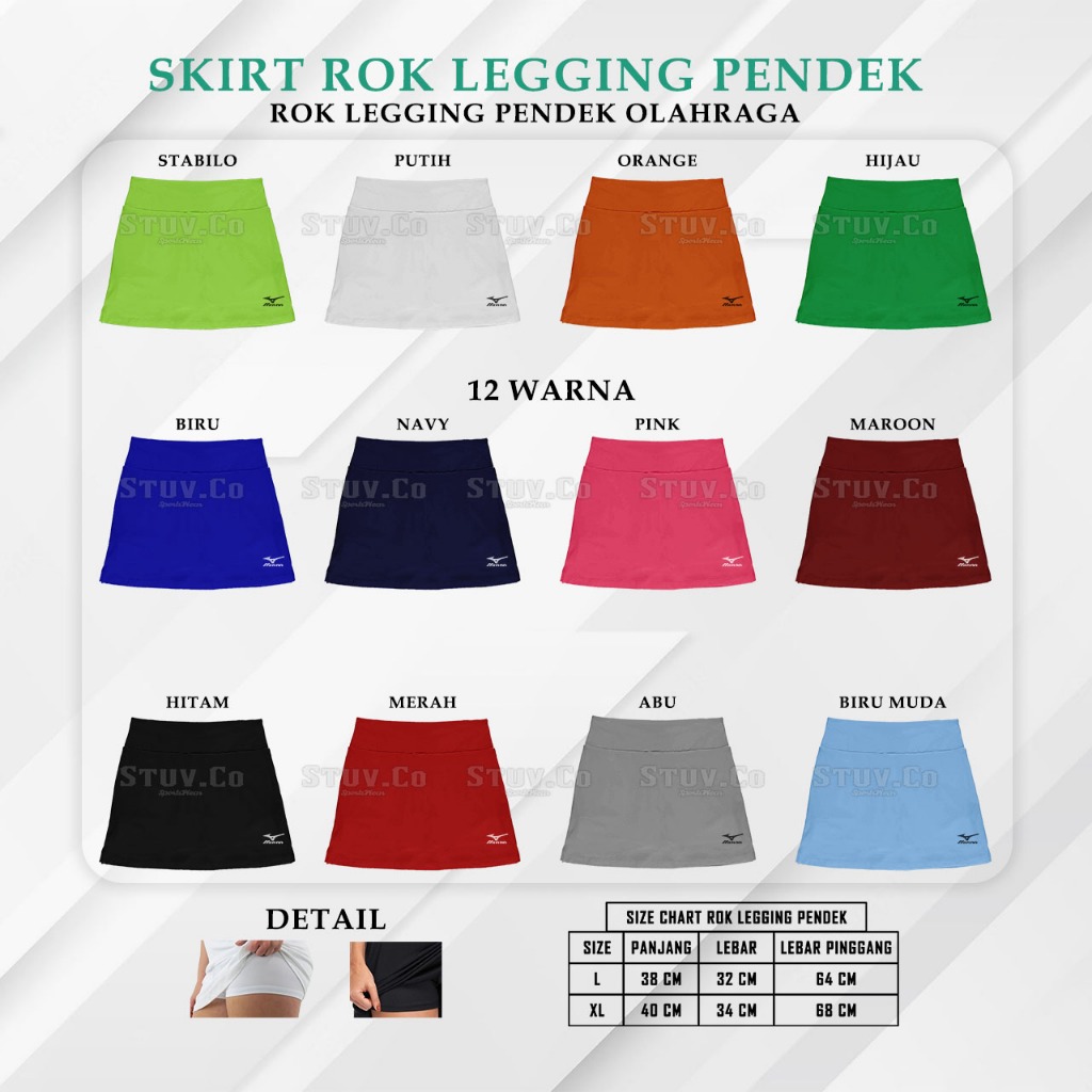Jual 2in1 Legging Pendek Rok short Olahraga Wanita Skirt Sport Jogging ...