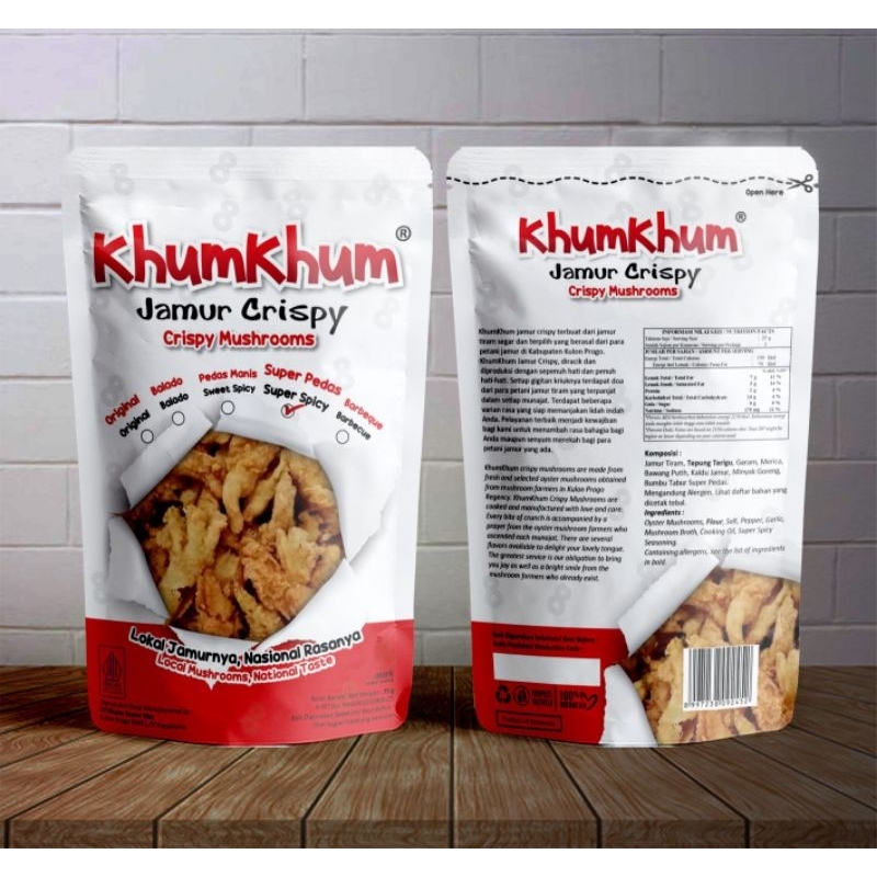 Jual KhumKhum Jamur Crispy Mushroom Super Pedas 75 gram Free Bubble ...