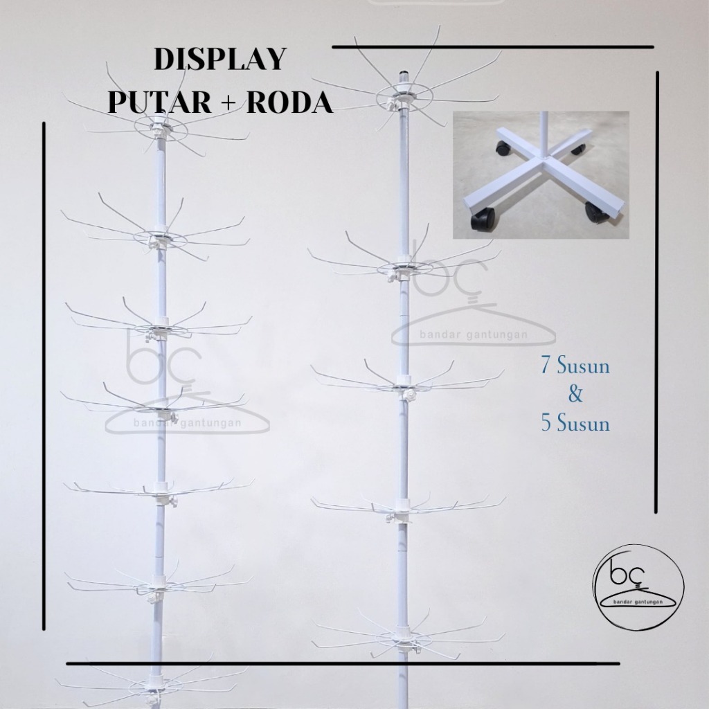Jual Rak Display Putar Matahari 7 / 5 susun gantungan aksesoris display ...