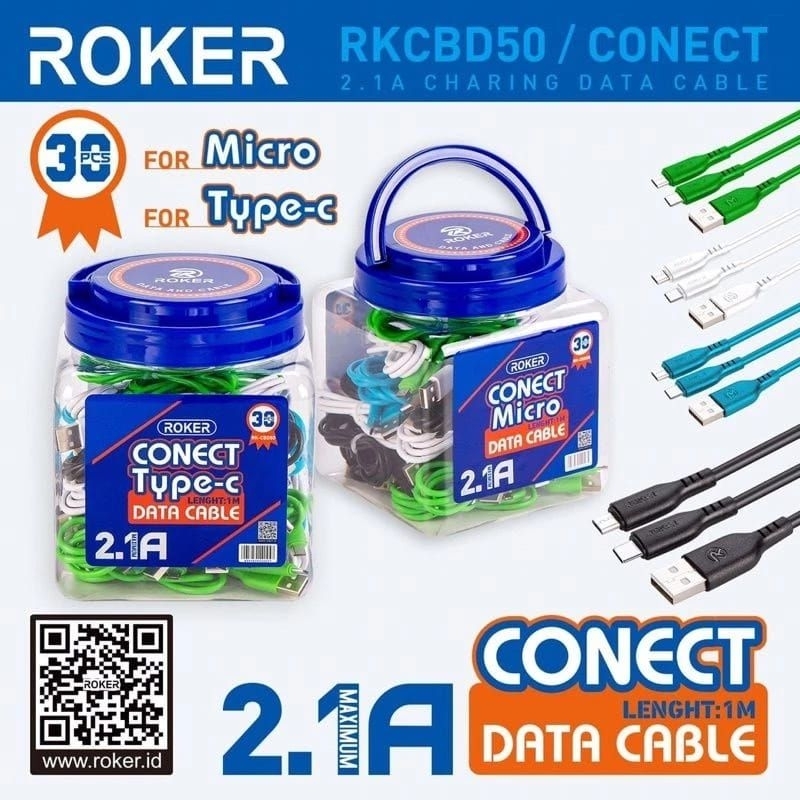 Jual Kabel Data Roker Conect For Type c Per psc Kabel Charger Casan ...