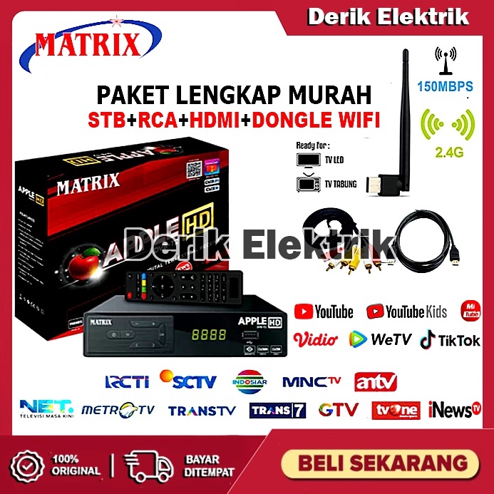 Jual KODE P5L SET TOP BOX TV DIGITAL STB MATRIX APPLE MERAH KUNING ...