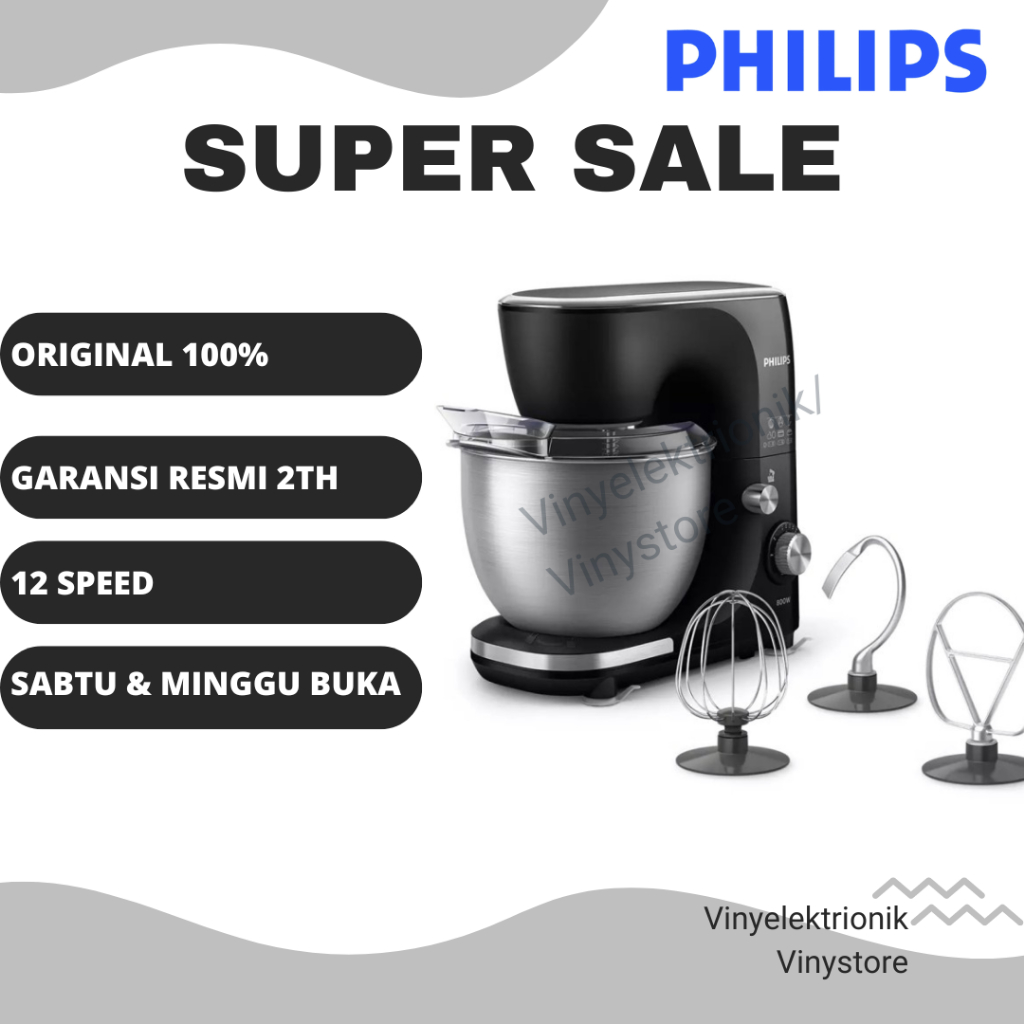 Jual Philips Kitchen Machine Pro Stand Mixer HR7922/90 - Kapasitas 5L ...