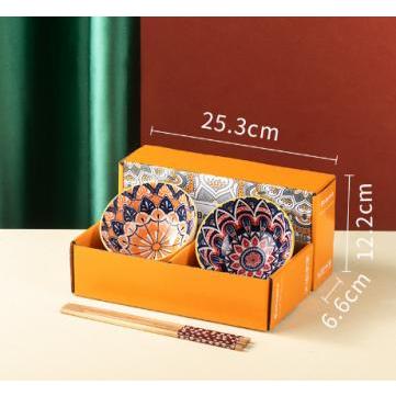 Jual Gift set mangkok keramik jepang isi 2 + sumpit / SOUVENIR MANGKOK ...