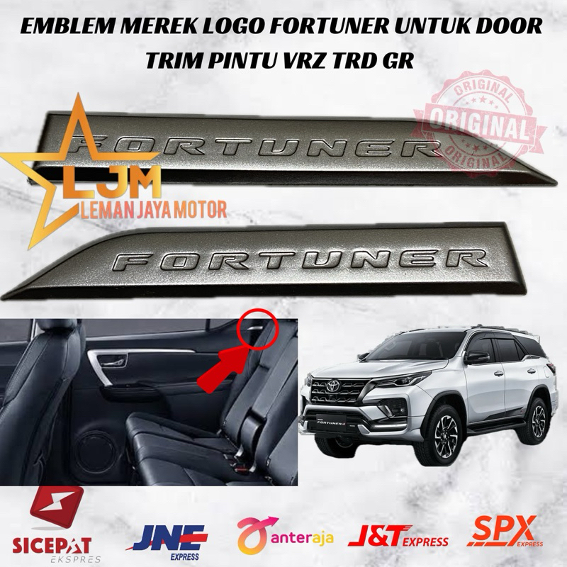 Jual EMBLEM MEREK FORTUNER UNTUK DOOR TRIM PINTU VRZ TRD GR WARNA GREY ...