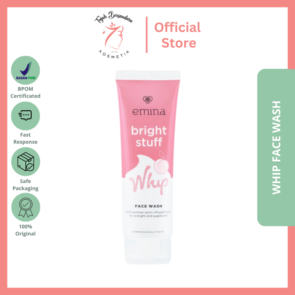 Jual Emina Bright Stuff Whip Face Wash 50 ml - Sabun Cuci Muka Busa 3x ...