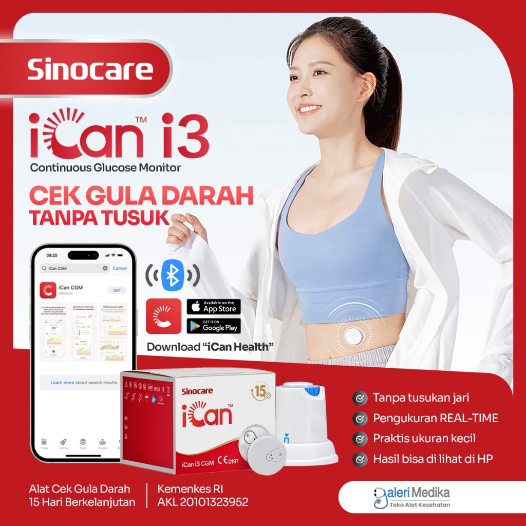 Jual Sinocare iCan i3 CGM Alat Cek Gula Darah 15 Hari Real Time / Alat Cek Gula Darah Via ...