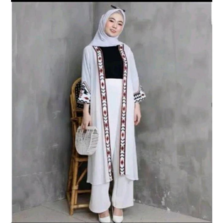 Jual SAFIRA LONG CARDI ETNIC OUTER CARDIGAN KOMBINASI BORDIR BOHEMIAN ...