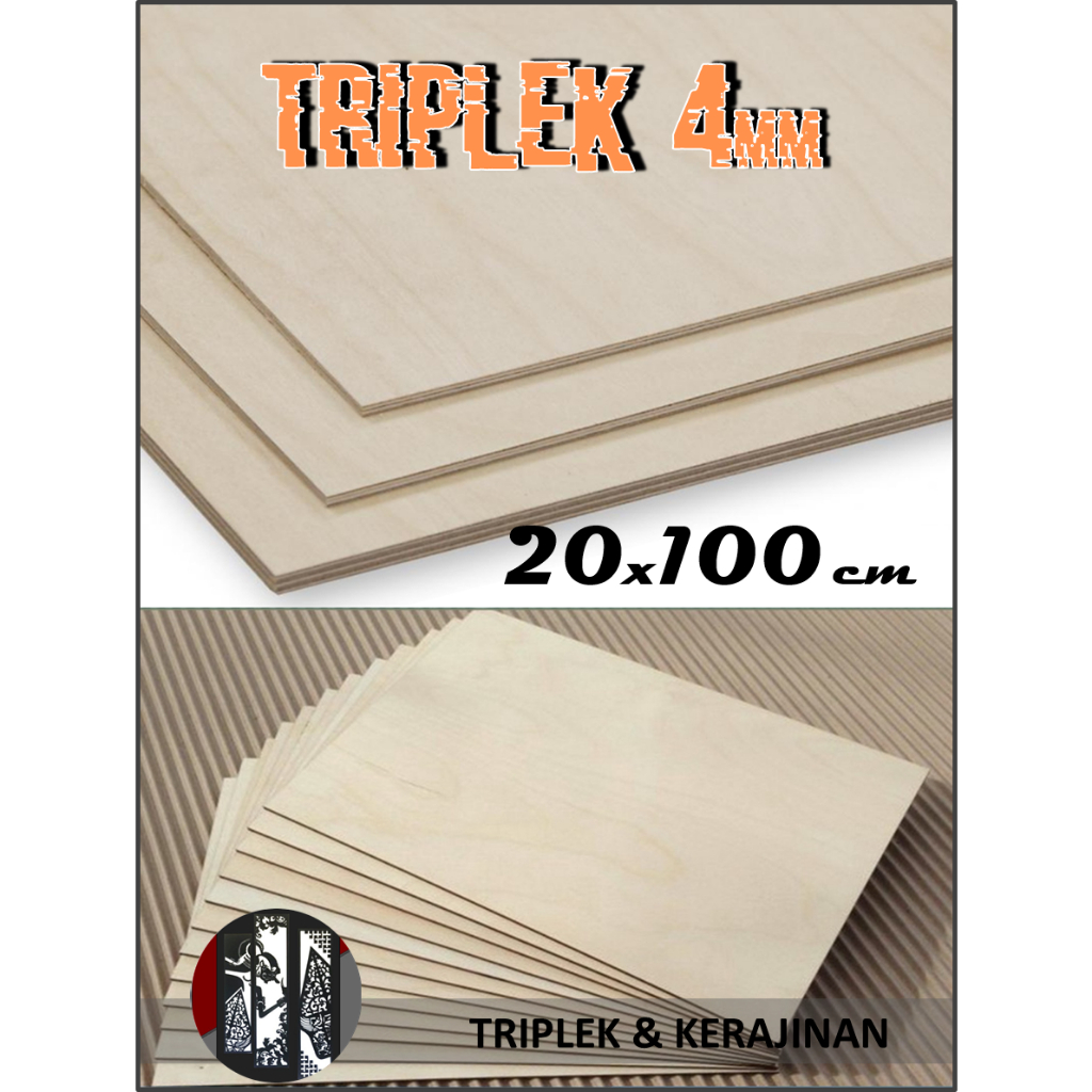 Jual Triplek 4mm 20x100 cm (isi 2 lembar) | (Plywood Multiplek 4 mm 20 ...