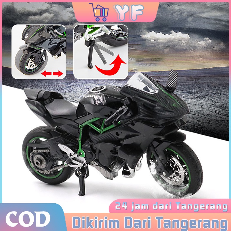 Jual Miniatur Motor Kawasaki H2R Diecast Motor 118 Miniatur Motor Ninja ...