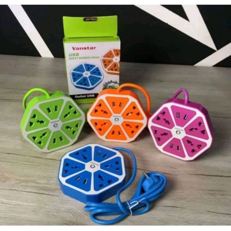 Jual terminal colokan 4 lubang + 4 usb colokan listrik 4 lobang panjang ...