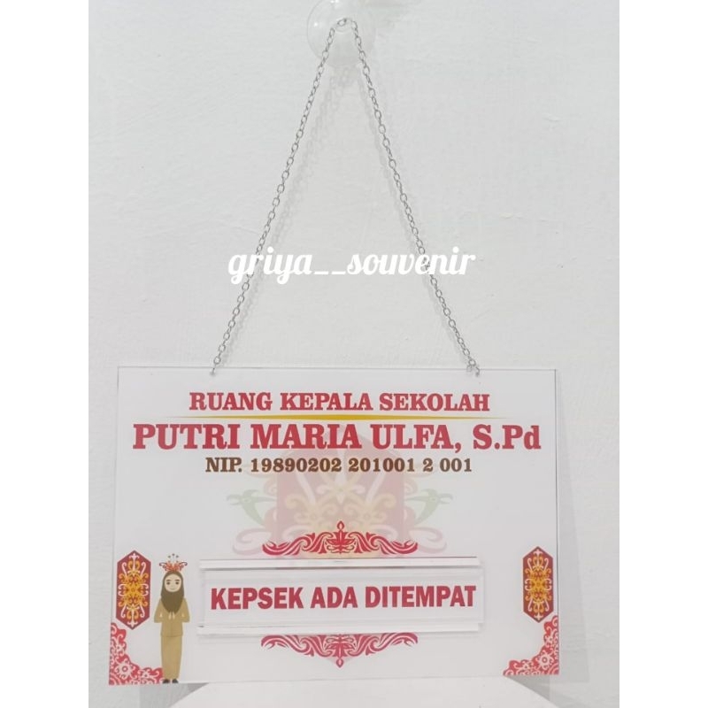 Jual Papan Nama Guru/Papan Akrilik/Papan Ruang Guru Custom | Shopee ...