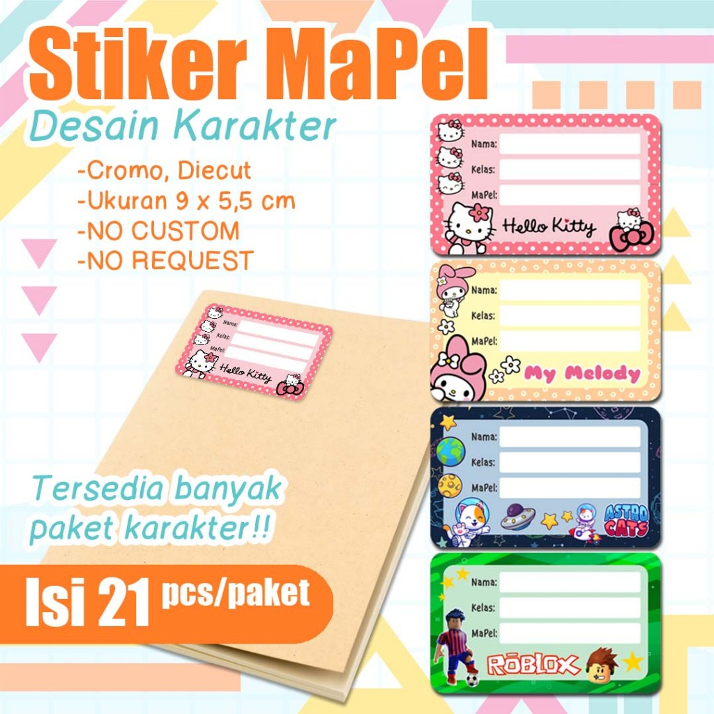 Jual [1 Paket isi 21 pcs] - STIKER PAKET MAPEL (MATA PELAJARAN ...