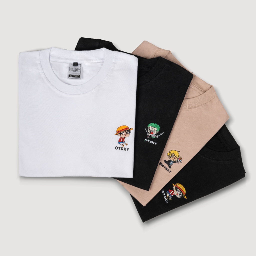 Jual Otsky Kaos Pria Logo Bordir One Piece Series Cotton 24s (2C ...