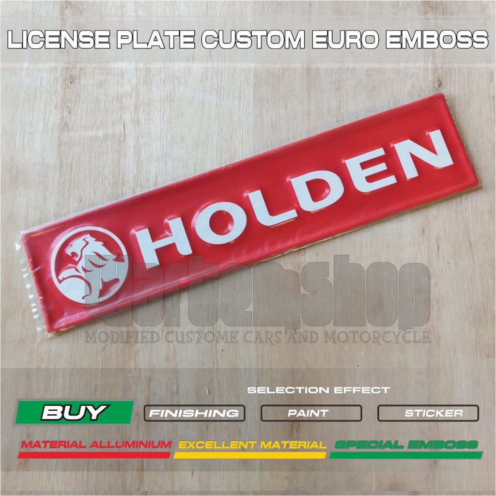 Jual PLAT CUSTOM EMBOSS EURO LOOK HOL DEN | Shopee Indonesia