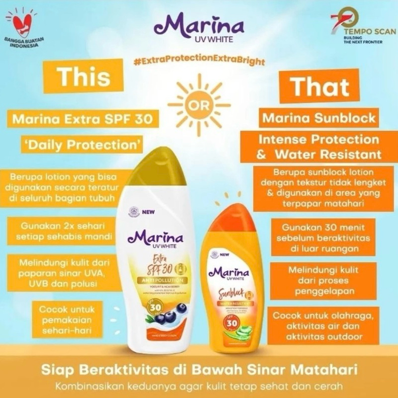 Jual Marina SUNBLOCK SPF 30 85 ML Water Resistance Tahan Air Marina ...