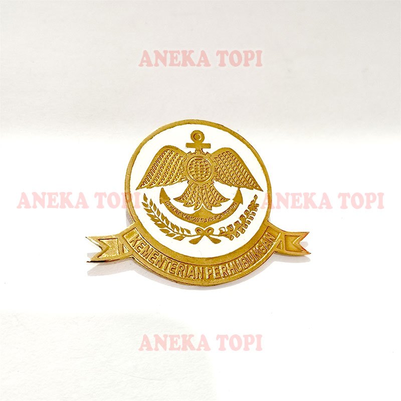 Jual Pin Logo Kementerian Perhubungan Pin Kemenhub Warna Putih Gold ...