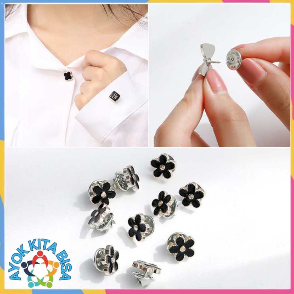 Jual AKB Set Bros Pin 10 In 1 Motif Bunga Bintang Kelinci Aneka Desain ...