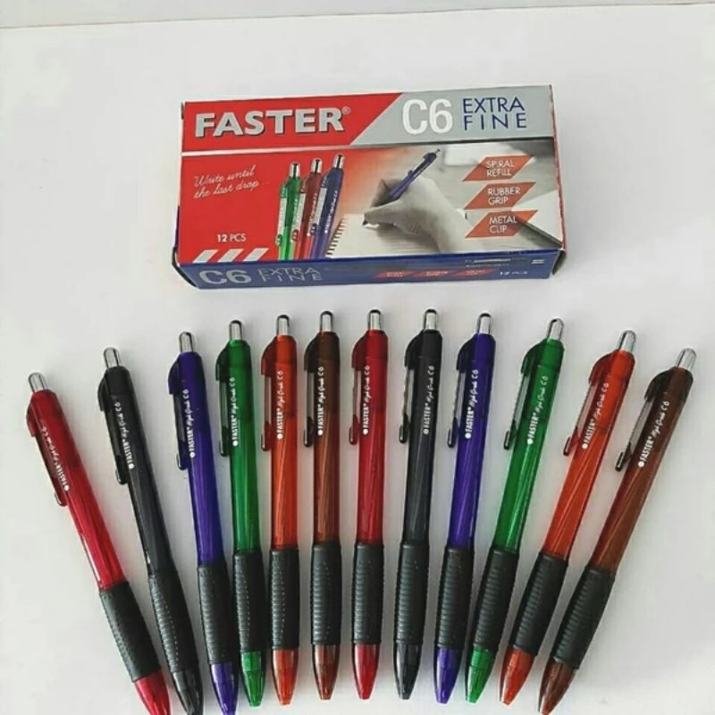 Jual Pulpen Faster C6 Variasi warna (1 BOX / 12 PCS) | Shopee Indonesia