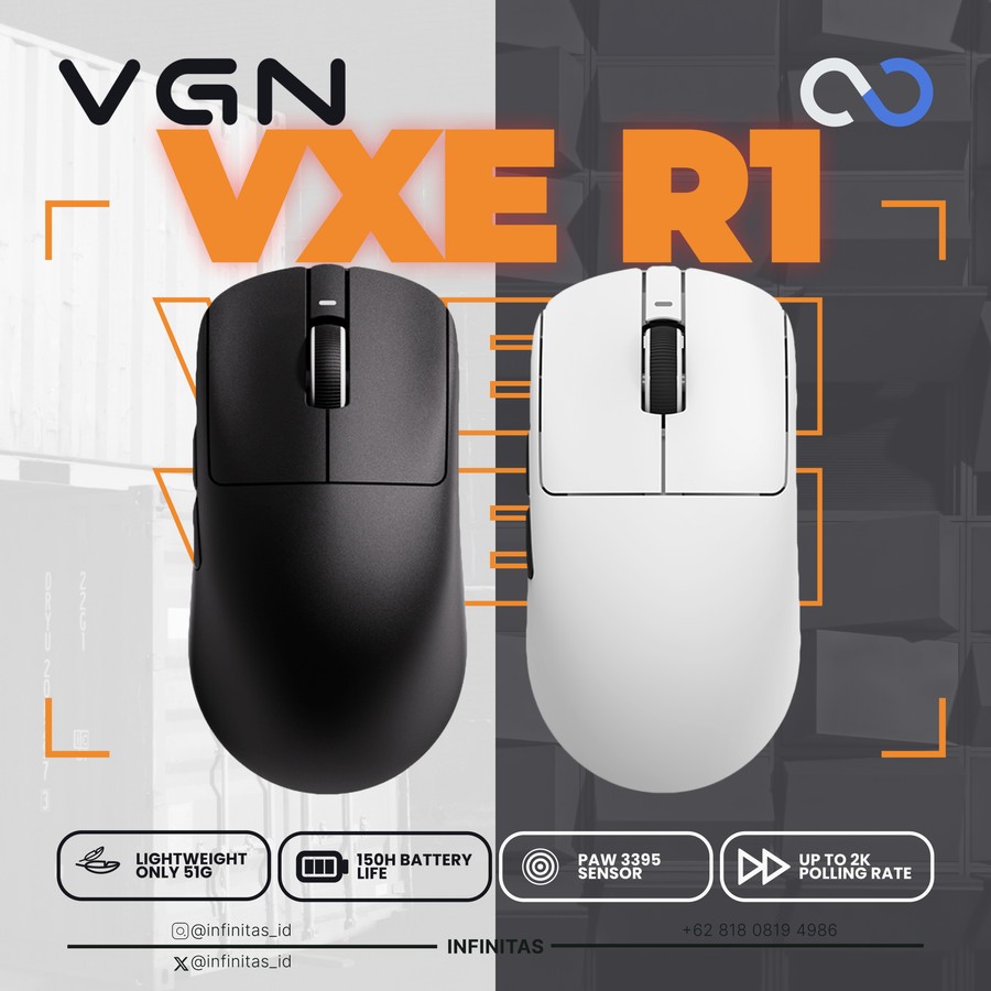 Jual VGN VXE R1 2K Wireless Light Weight Gaming Mouse | Shopee Indonesia