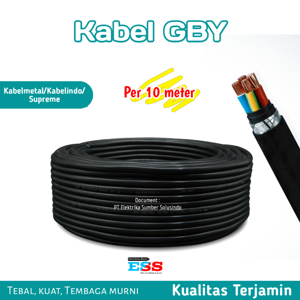 Jual Kabel listrik GBY 4x95 mm2 (per 10 meter) Merek supreme/kabelmetal ...