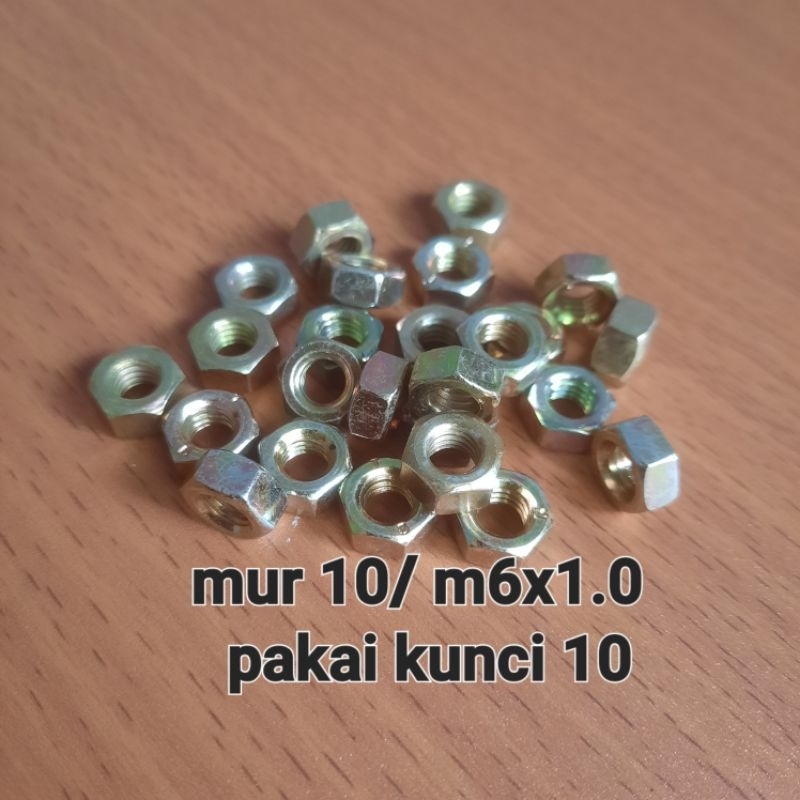 Jual mur 10/m6x1.0 paket 25pcs | Shopee Indonesia