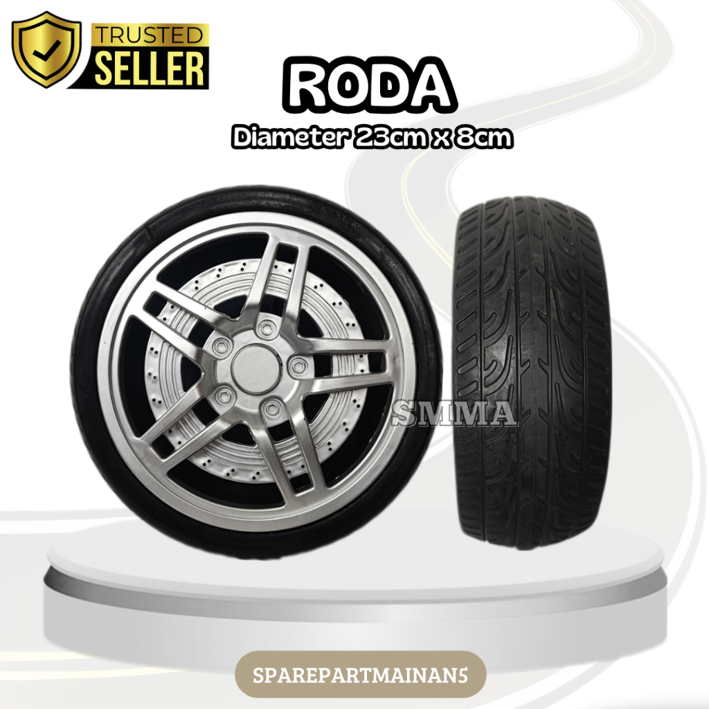 Jual SMA5 || Ban Roda Mobil Mainan Aki Full Karet Ukuran 23cm x 8cm ...