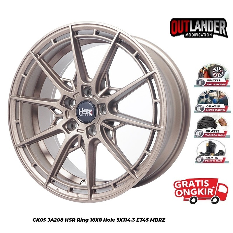 Jual Velg Mobil Hsr Ck05 R18 Pcd 5x114,3 Bronze Civic Camry Mazda3 Camry Odissey Outlander Plek ...