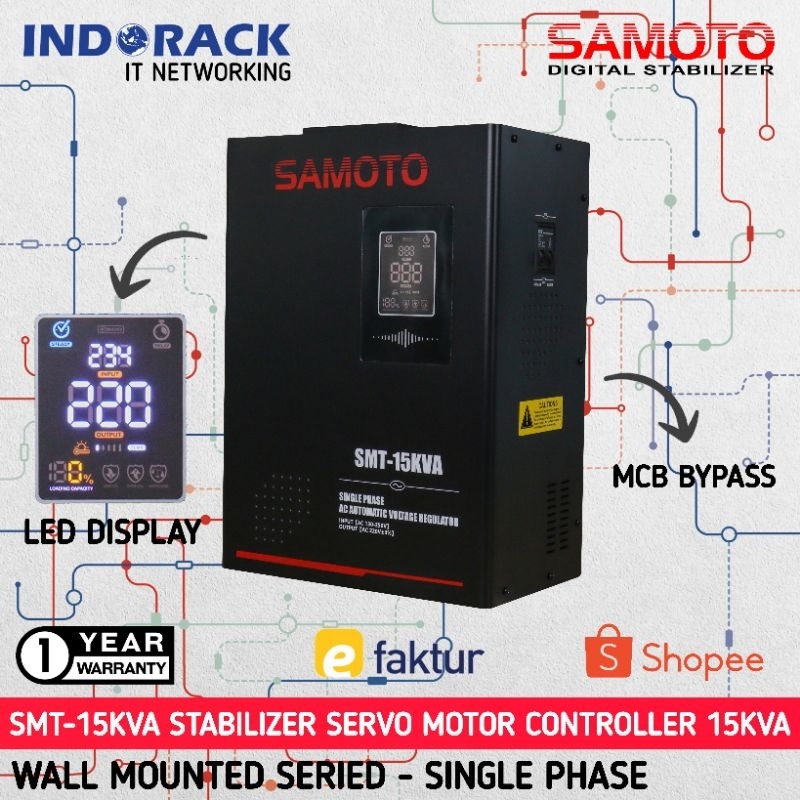 Jual SMT-15KVA STABILIZER SAMOTO SERVO MOTOR CONTROLLER 15KVA SINGLE ...