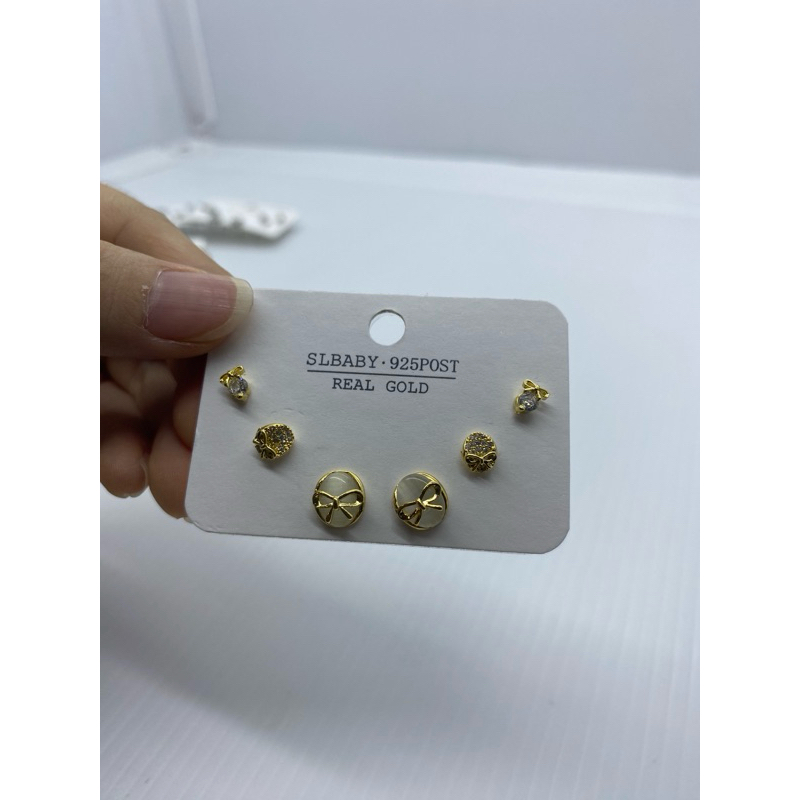 Jual 3set Anting Tusuk Cewek Korea Titanium Anti Karat Anti Luntur ...