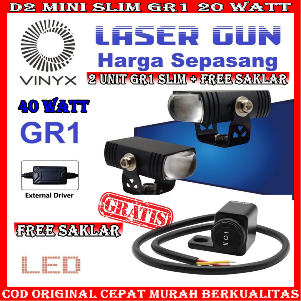 Jual VINYX - ORIGINAL LAMPU TEMBAK VINYX GR1 D2 MINI SLIM SOROT LED ...