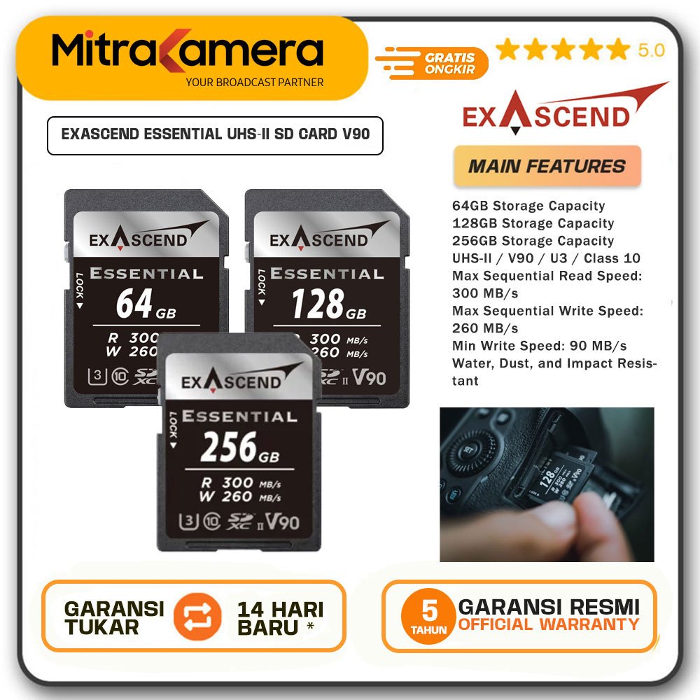 Jual EXASCEND Essential UHS-II SD card V90 | Shopee Indonesia