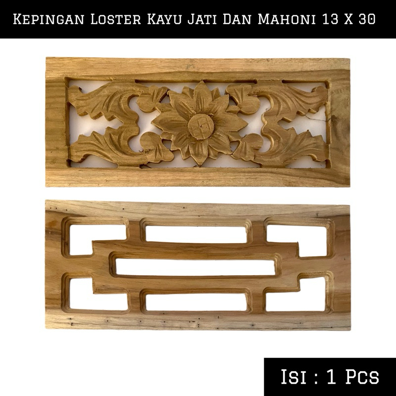 Jual ( 13 x 30 ) Kepingan Loster Kayu Jati Dan Mahoni Dekorasi Dinding ...