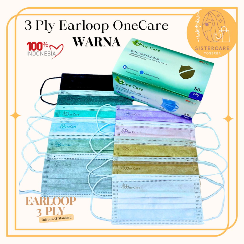 Jual SISTERCARE Masker OneCare Indonesia Earloop One Care Lokal ...