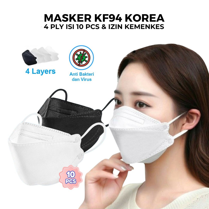 Jual KF94 Masker 10 PCS Masker Korea Premium 4 Ply | Shopee Indonesia