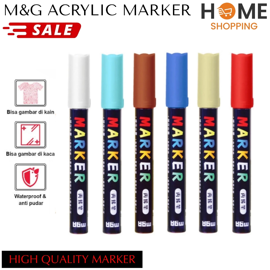 Jual [HS] ATK010 SPIDOL AKRILIK PEN M&G / ACRYLIC MARKER PEN / SPIDOL ...