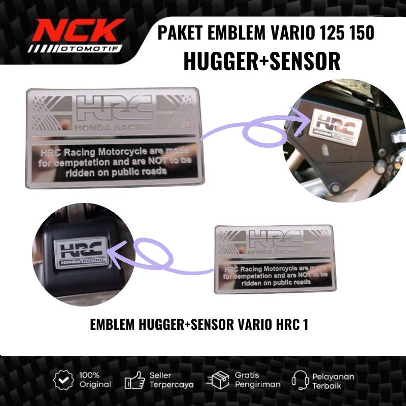 Jual PAKET EMBLEM HUGGER + EMBLEM SENSOR VARIO 125 150 STAINLESS TEBAL ...
