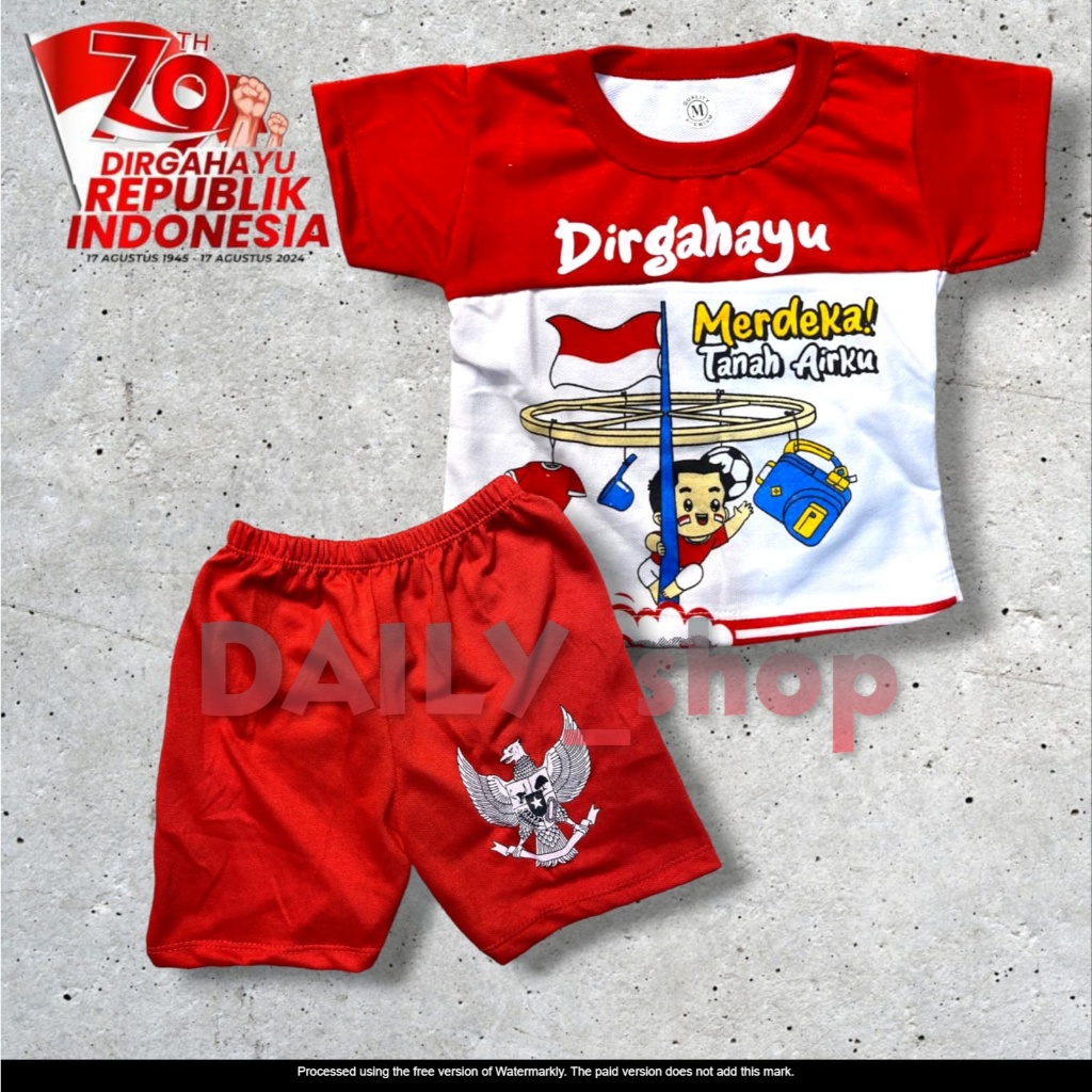 Jual setelan baju anak spesial kemerdekaan usia 0 sampai 5 tahun dengan model desain terbaru ...