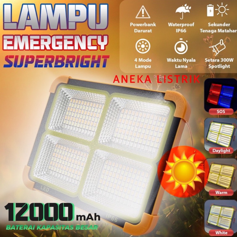 Jual LAMPU LED SOLAR EMERGENCY POWER SEL SURYA LAMPU PANEL SURYA TENAGA ...