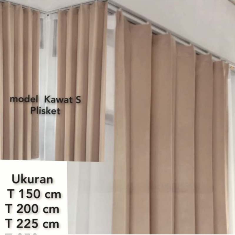 Jual Gorden Polos Embos Plisket Model Kaitan S Hordeng Jendela Pintu ...