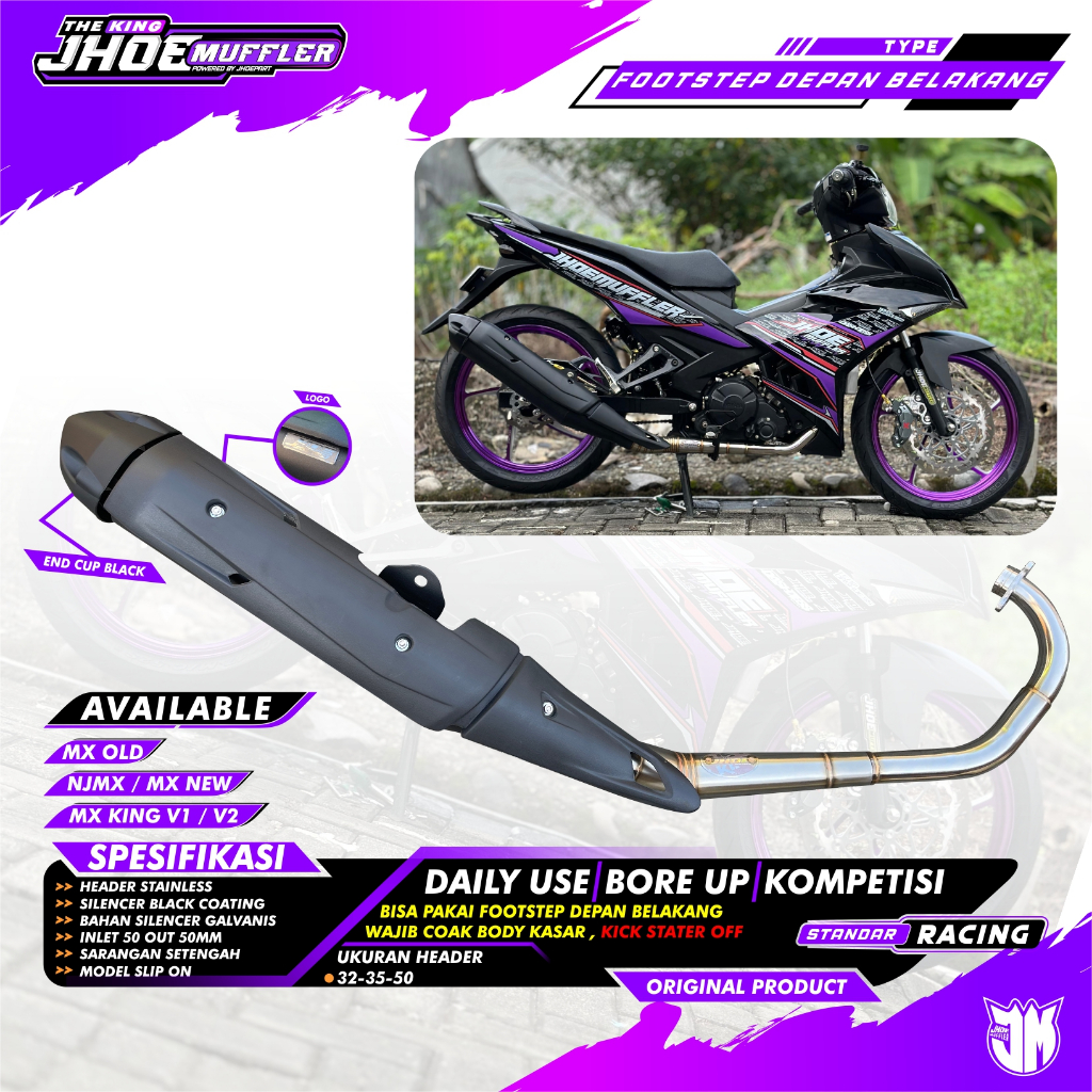 Jual Knalpot Standar Racing MX King MX NEW MX OLD Original Jhoemuffler ...