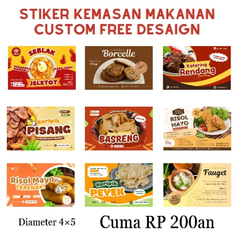 Jual stiker seblak/stiker kemasan makanan custom free design | Shopee ...