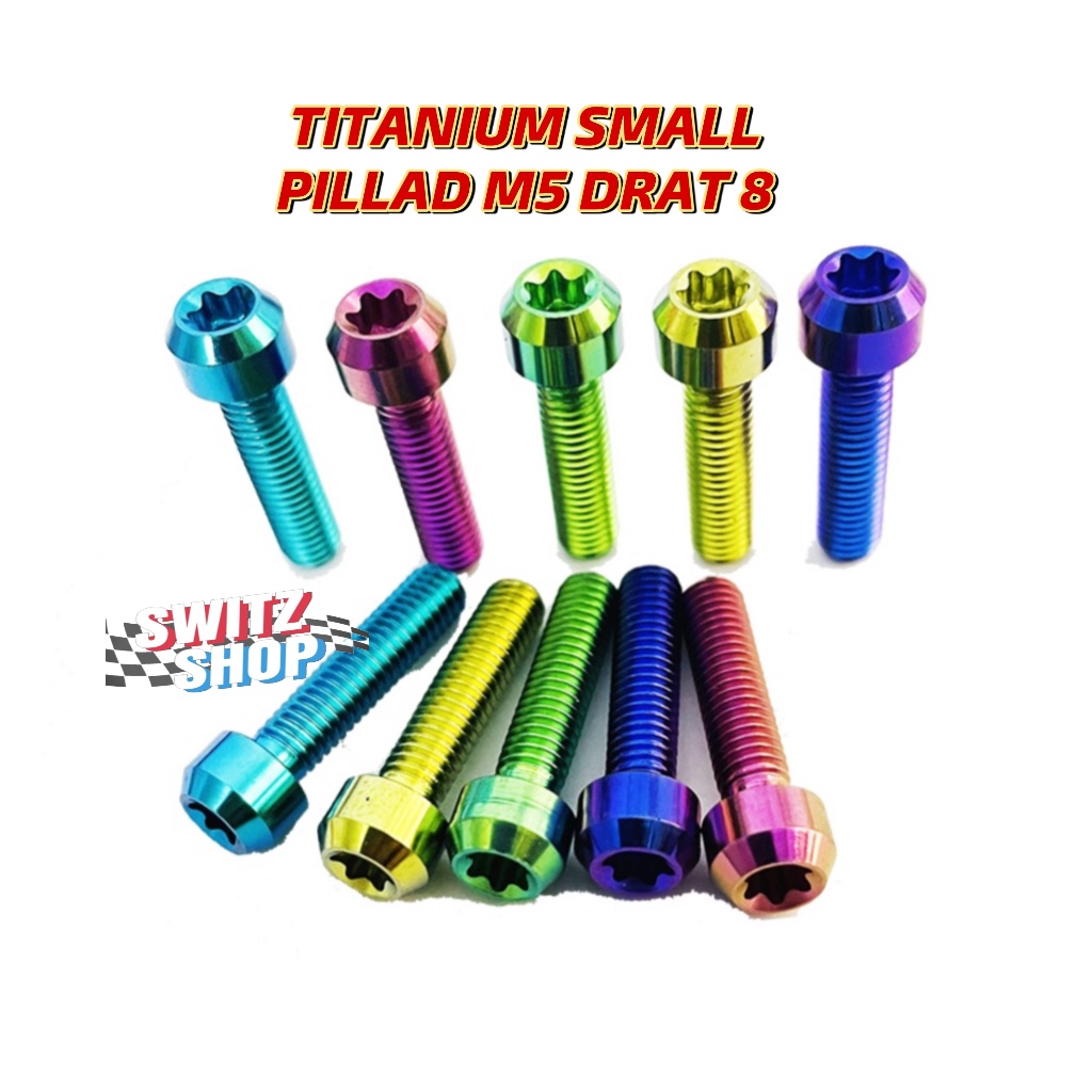 Jual BAUT TITANIUM PILLAR 5x15 5x20 5x25 drat 8 SMALL HEAD | Shopee Indonesia