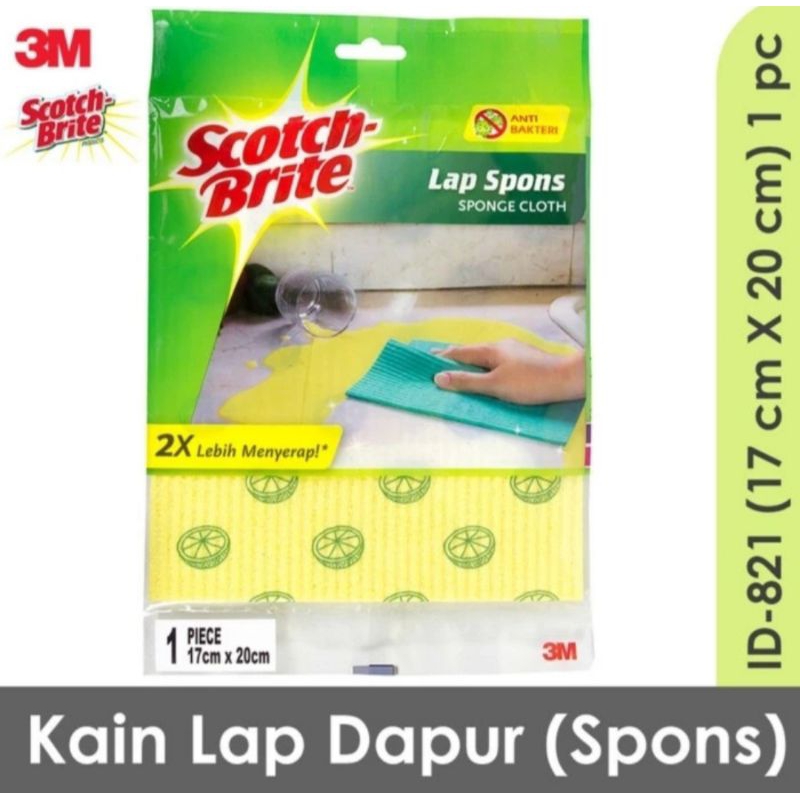 Jual Scotch Brite 3M Lap Spons Sponge Lap dapur meja lantai ID-821 ...