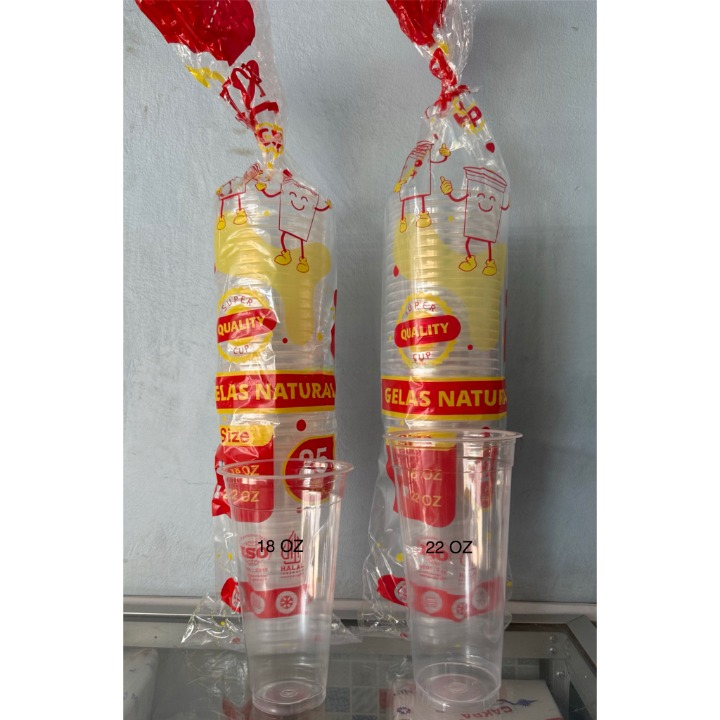 Jual Gelas plastik cup datar SLIM merk TIP TOP 18 Oz 22 oz 9 gr (DUS ...